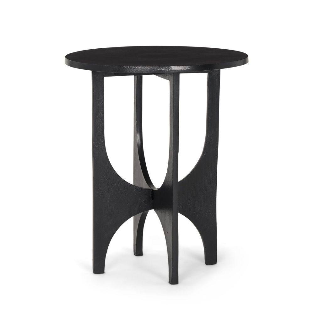 Arcadia Matte Black | Metal Accent Table – France & Son