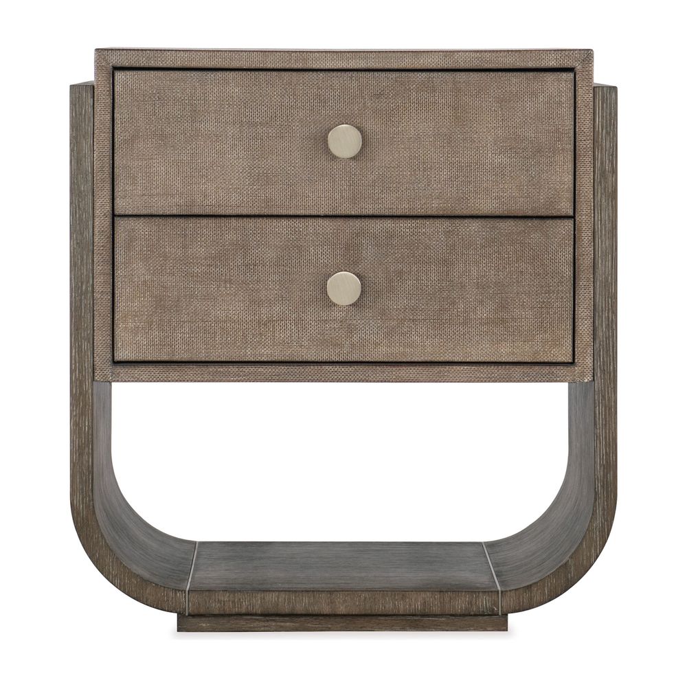 Pulse Two Drawer Metal Knob Nightstand - Dark Wood – France & Son