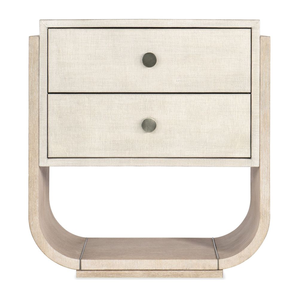 Pulse Two Drawer Metal Knob Nightstand - Light Wood – France & Son