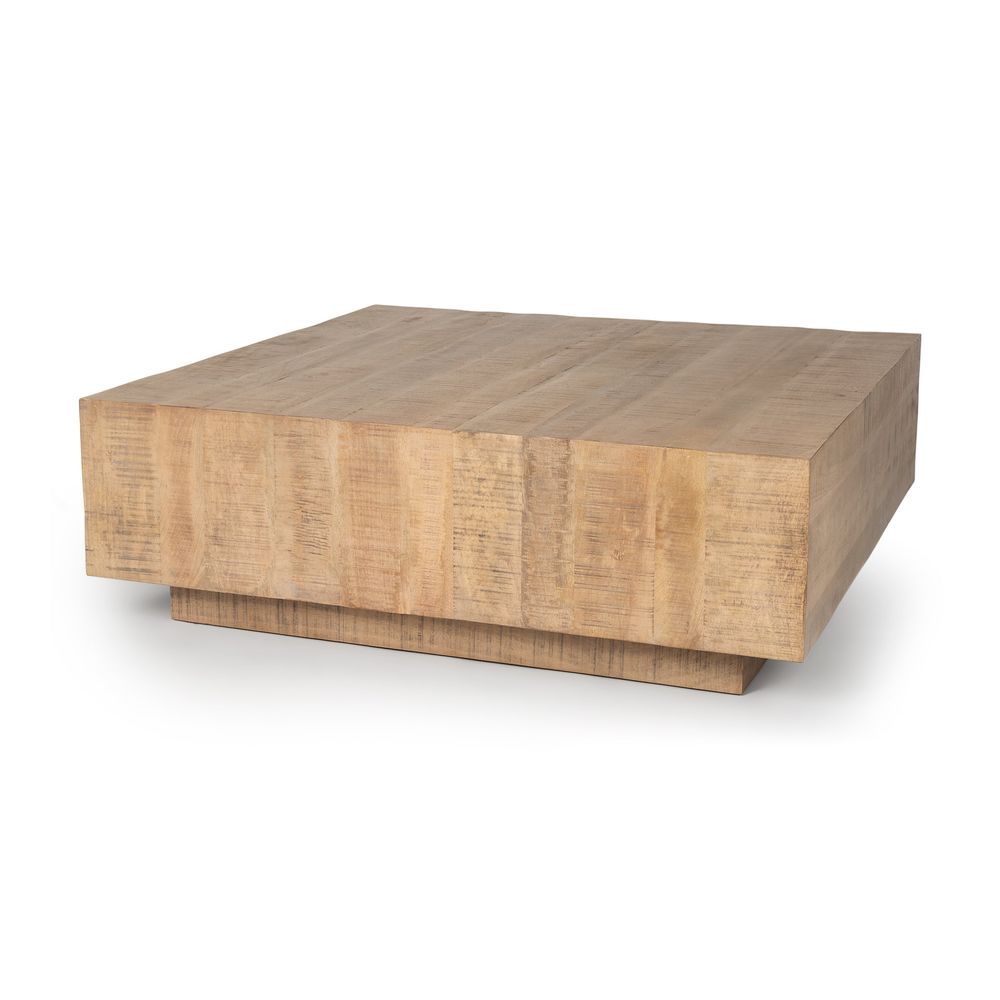 Calista Light Brown Wood | 48" Square Coffee Table – France & Son