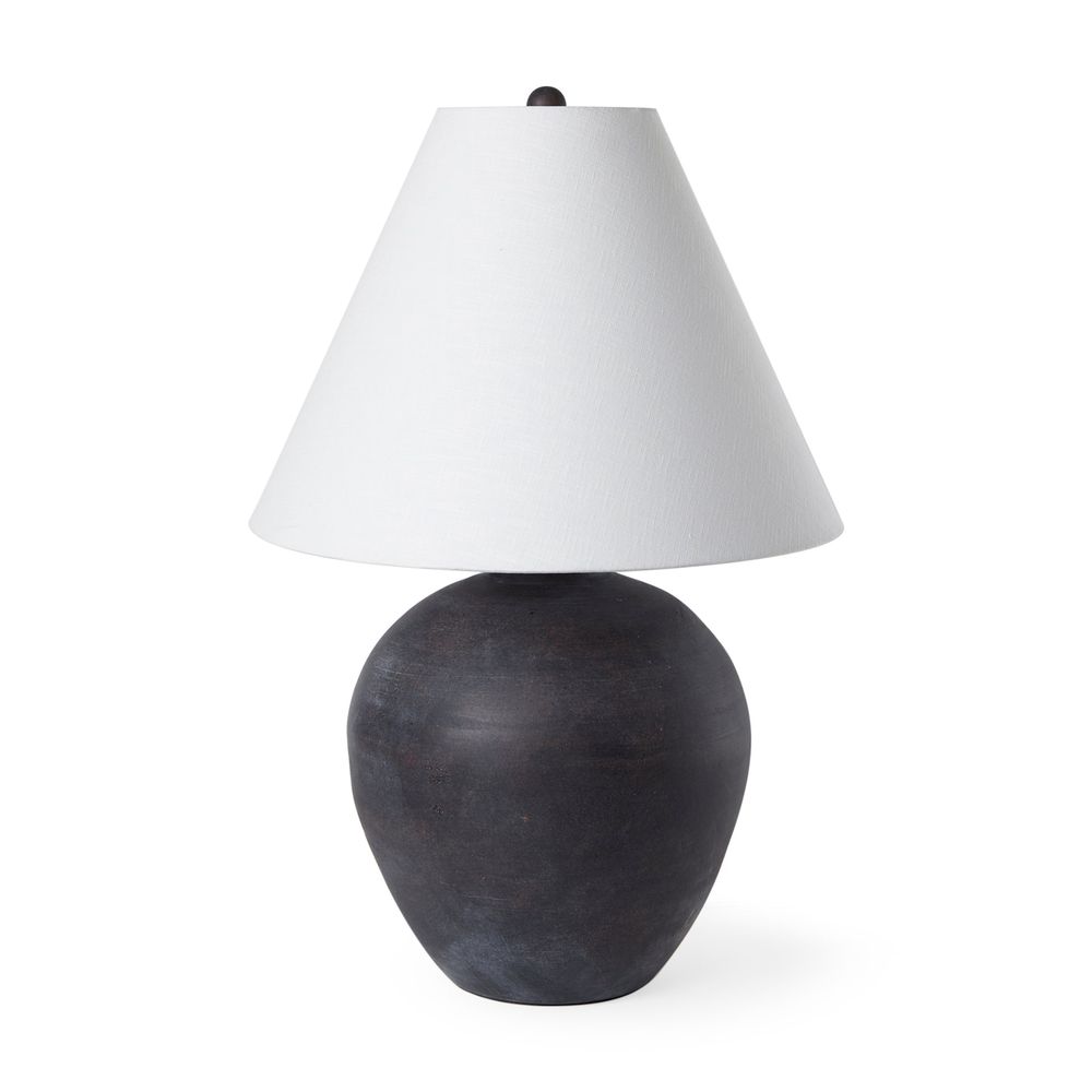 Brevin Black Ceramic Table Lamp – France & Son