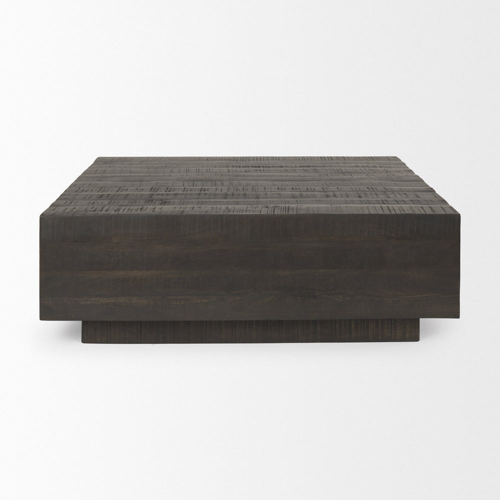 Calista Dark Brown Wood | 48" Square Coffee Table – France & Son