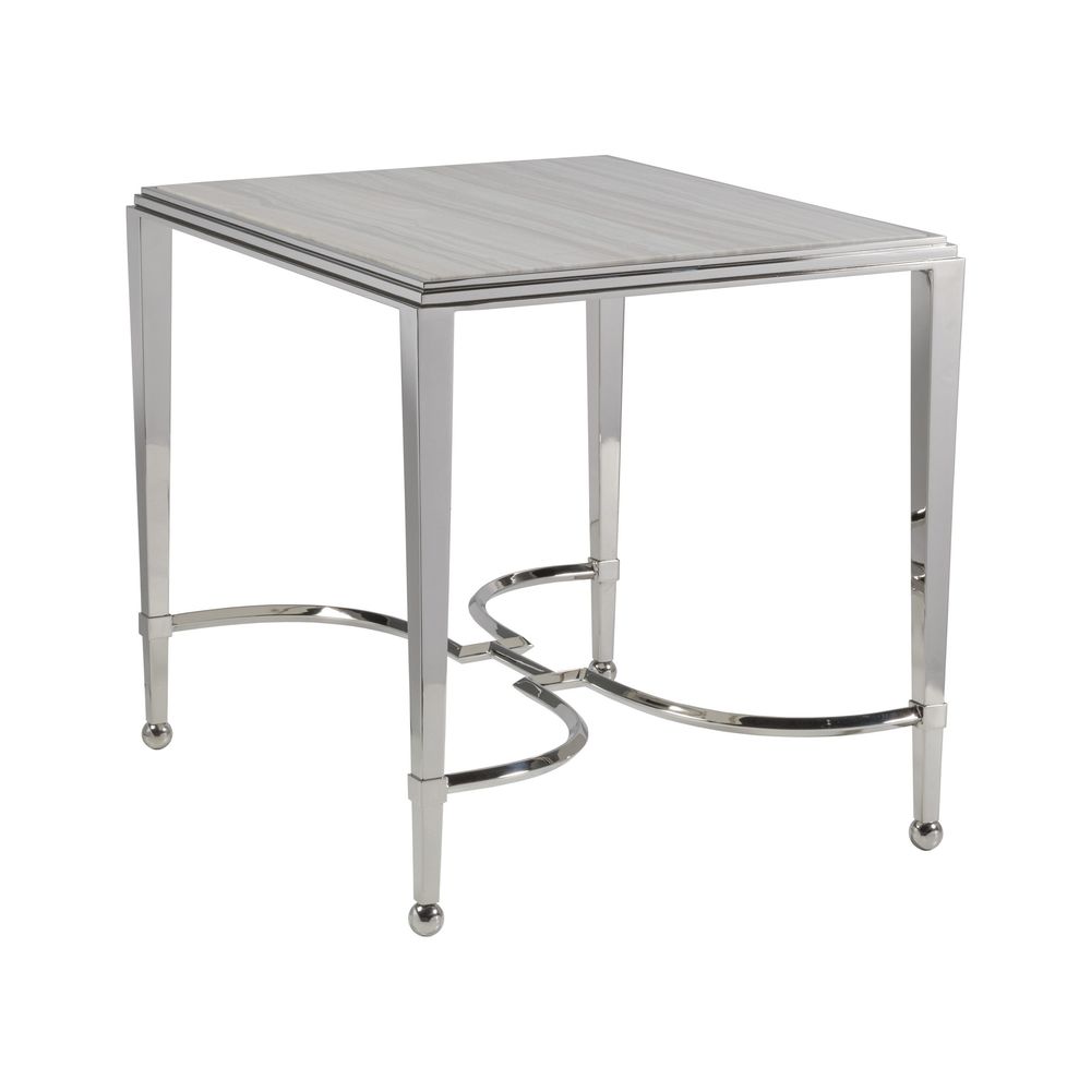 Ss Sangiovese End Table W/Mt - Stainless Steel – France & Son