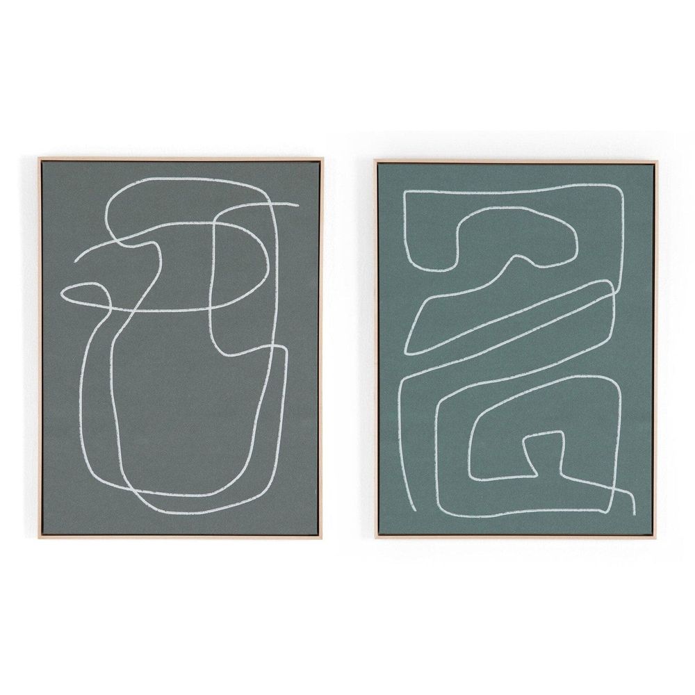 Linear Abstract Set by Dan Hobday - Natural Maple Floater – France & Son