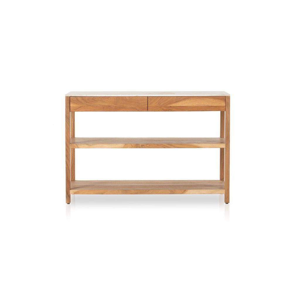 Amity Small Kitchen Island - Smoked Acacia – France & Son