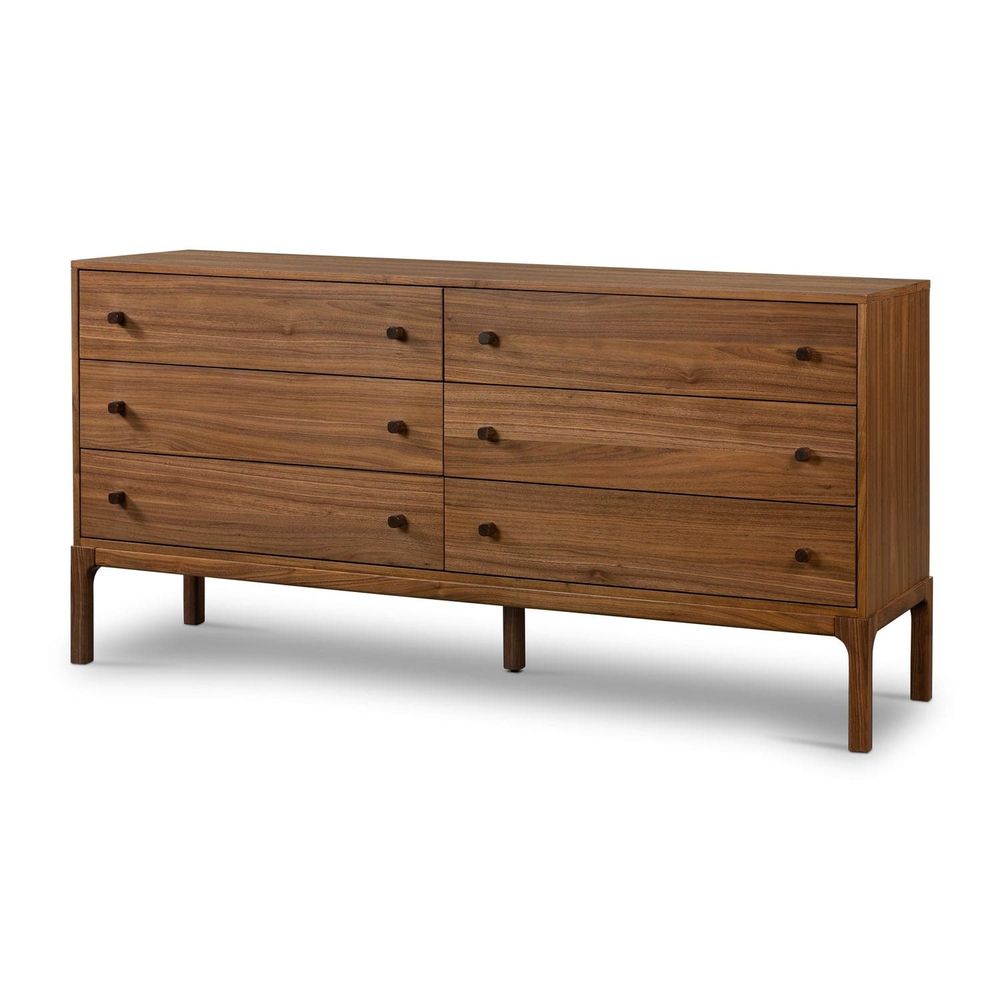 Matteo 6 Drawer Dresser - Natural Walnut – France & Son