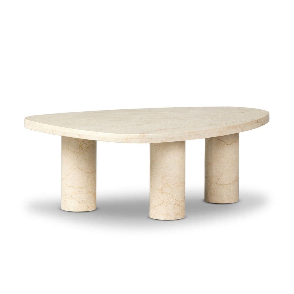 Livia Coffee Table - Cream Marble – France & Son