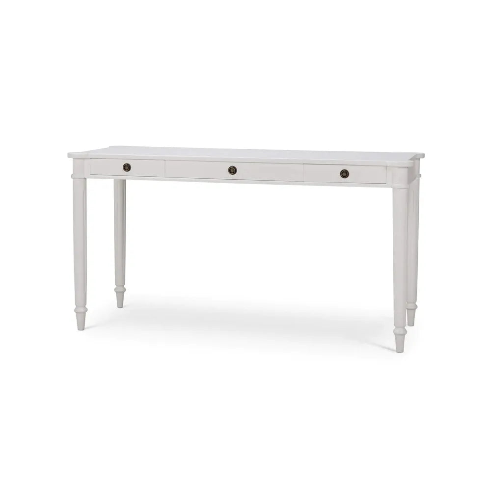 Kelly 3 Drawer Desk in True White – France & Son