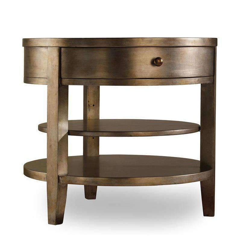 Shop The Tranquil One-Drawer Round Lamp Table - Visage - Gold - Wood ...