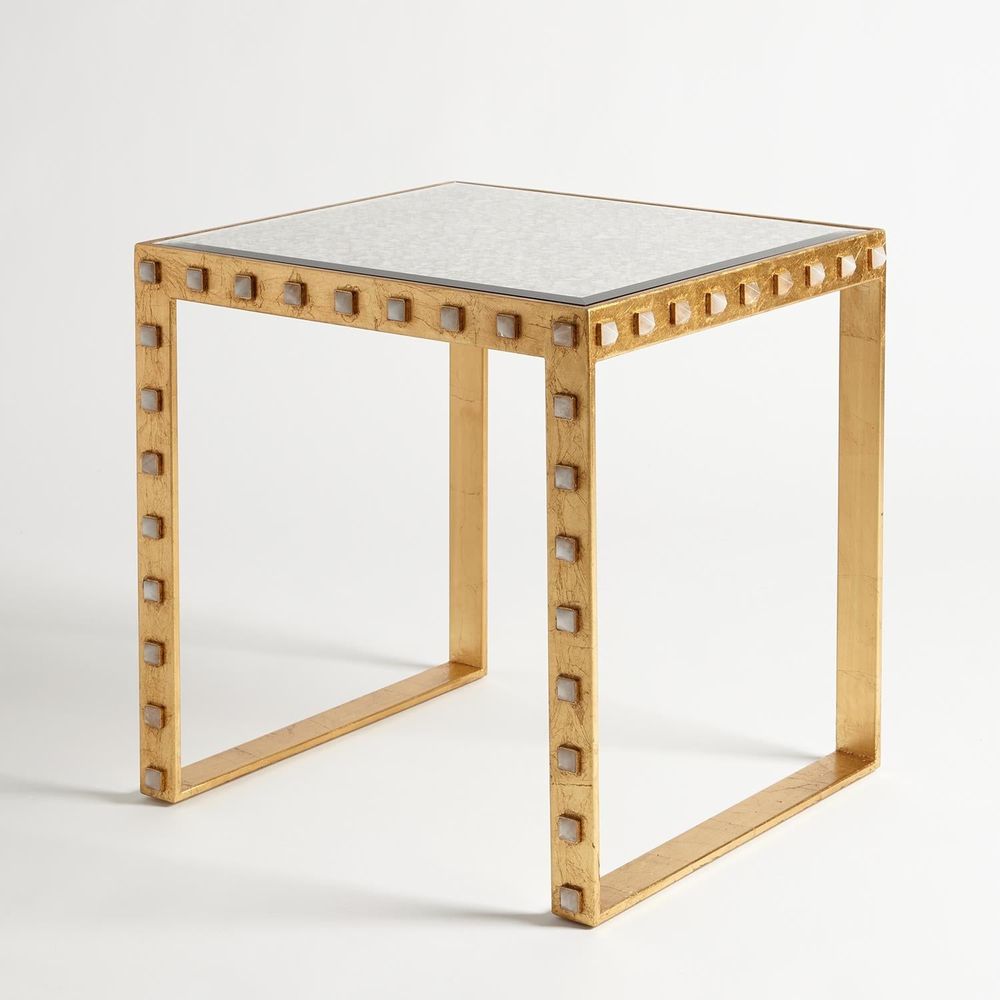 Quartz Stud End Table-Gold Leaf – France & Son