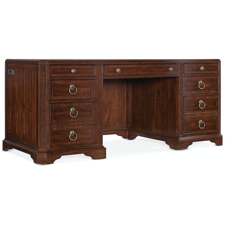 Shop The Hampton Executive Desk - Brown - Leather Wood Desks – France & Son