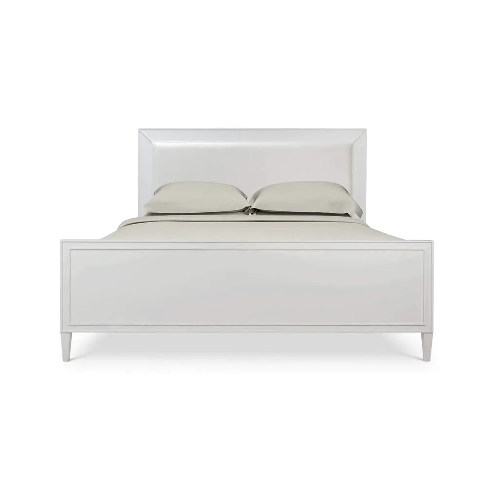 Belgravia Bed King in True White w/ Arctic White Performance Fabric ...