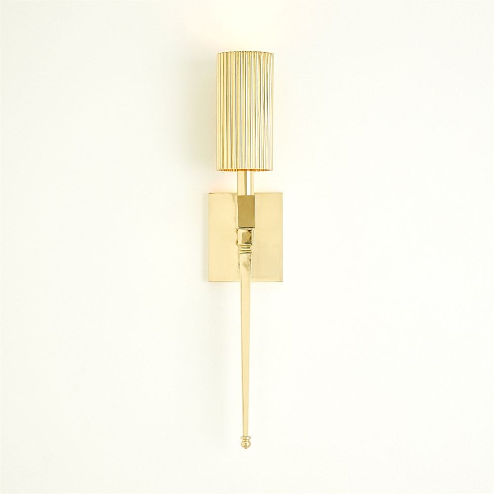 Fluted Single Sconce-Brass – France & Son