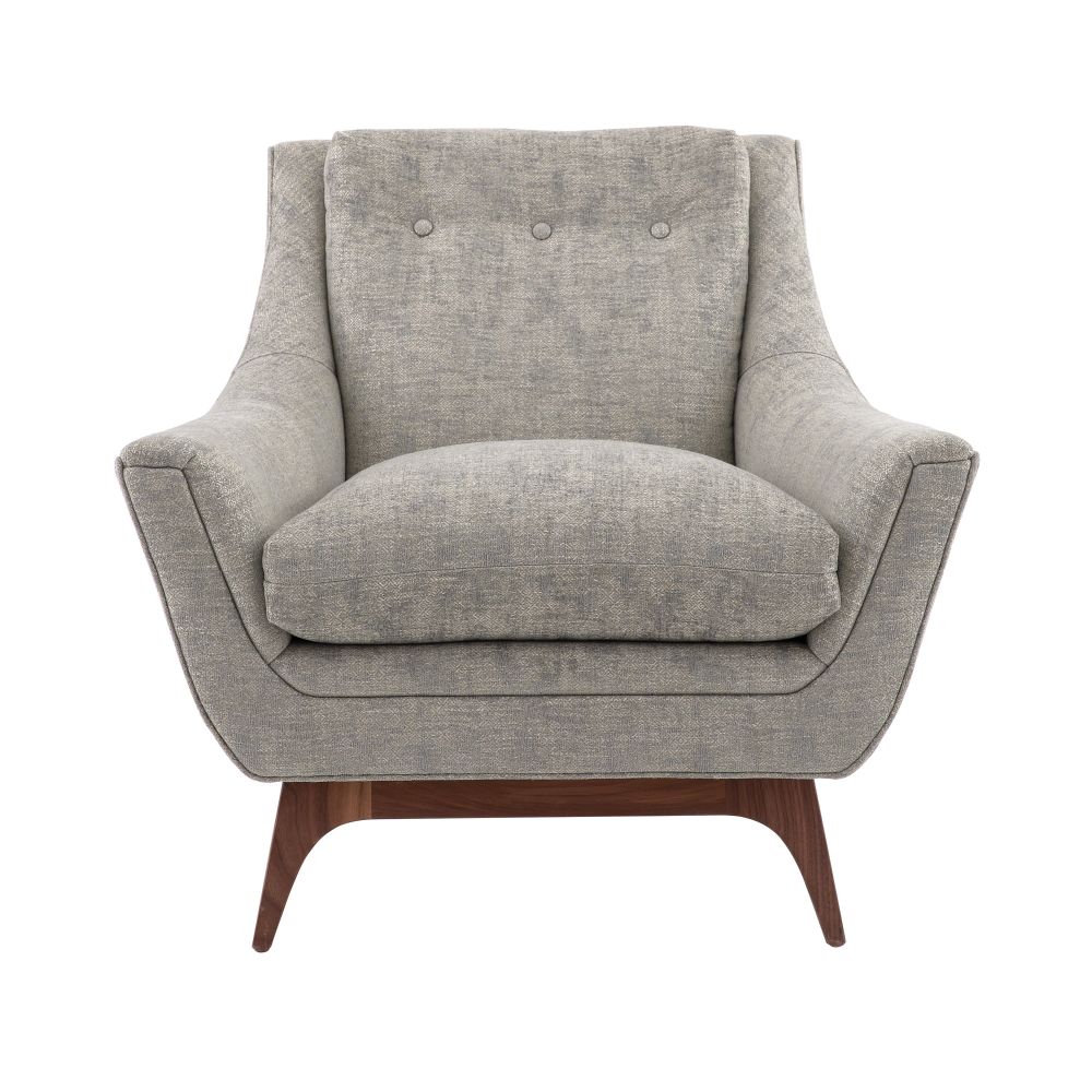 Triton Lounge Chair Oyster Jacquard Dark Walnut – France & Son