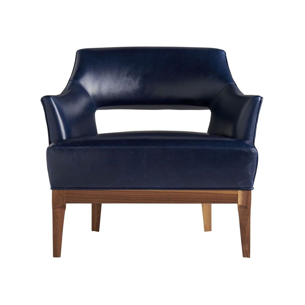 Shop the Siena Chair Indigo Leather Dark Walnut by Lux Interiors ...
