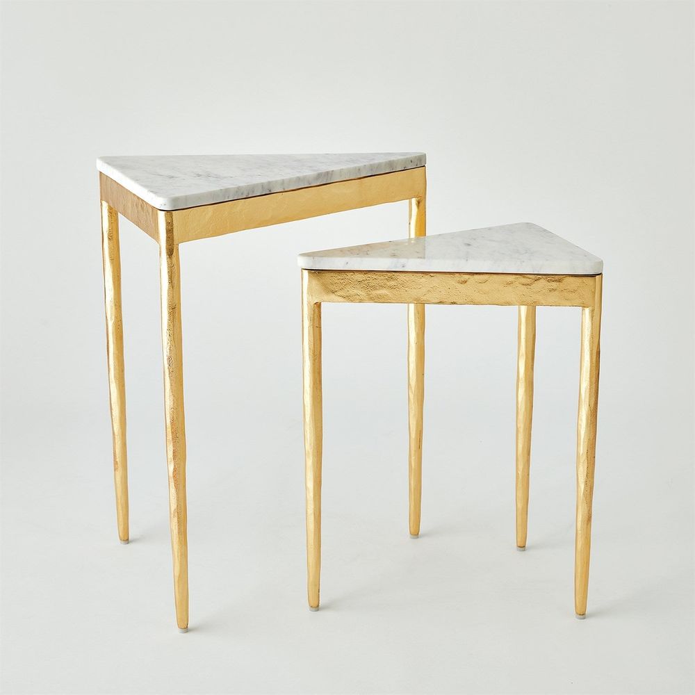 S/2 Triangular Nesting Tables-Gold Leaf – France & Son