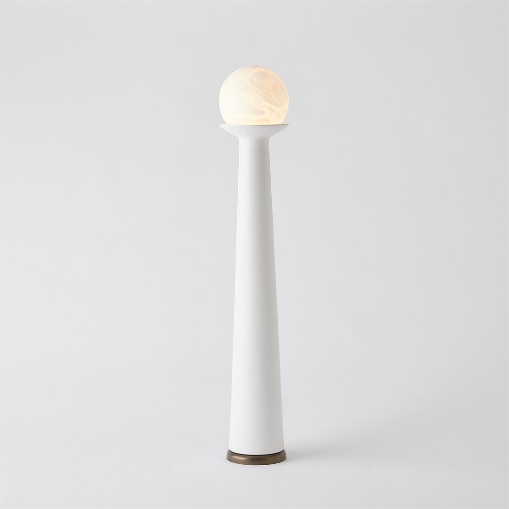 Alabaster Bulb Tower Lamp-White – France & Son
