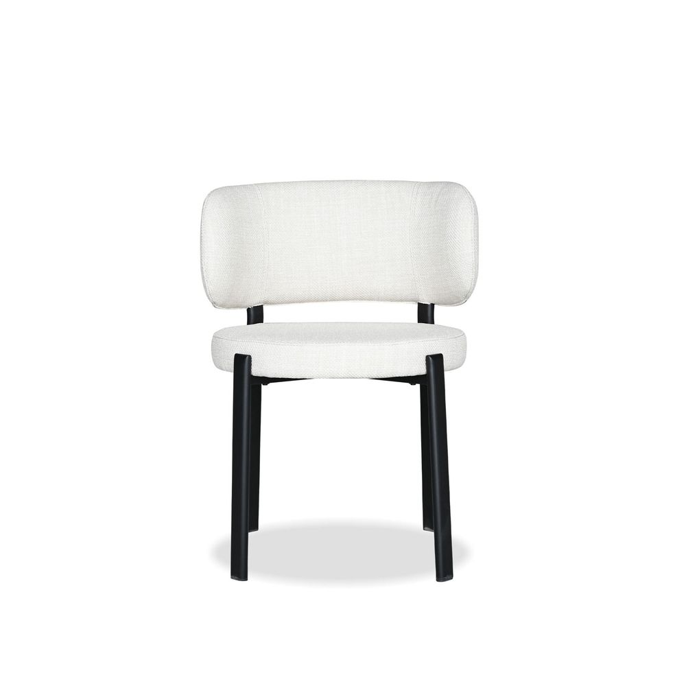 Lily Dining Chair Alabaster Hopsack Fabric Black Powder Coated Steel B ...
