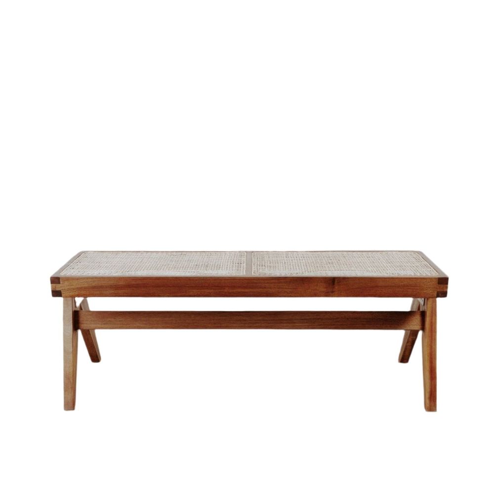 Mid Century Jeanneret Hand Woven Bench - Narrow – France & Son
