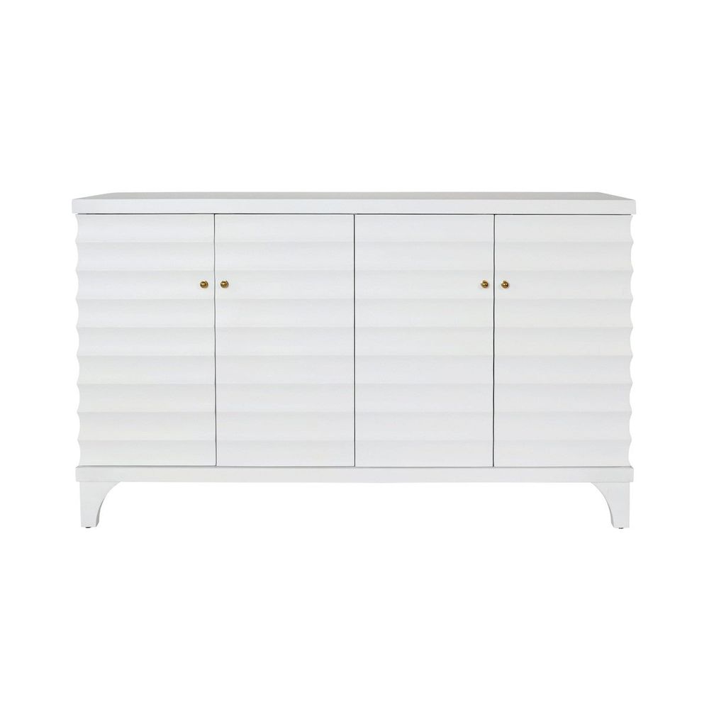 Gates - Four Door Buffet With Horizontal Fluted Detail In Matte White ...