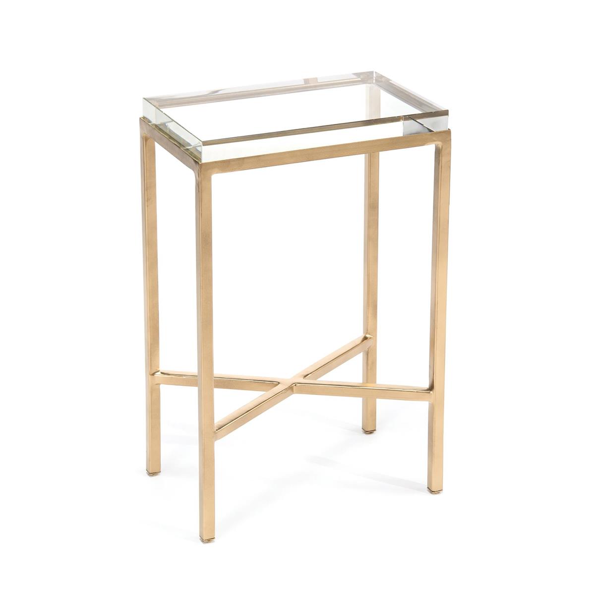 Glass Block Side Table - Gold – France & Son