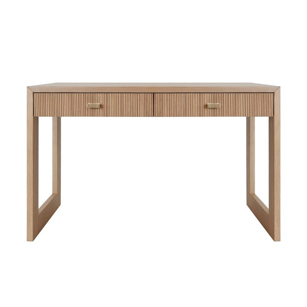 Larkin - Two Drawer Desk With Fluted Detail In Natural Oak – France & Son