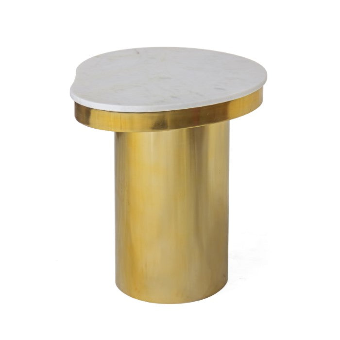 Kidney Marble Brass Side Table – France & Son