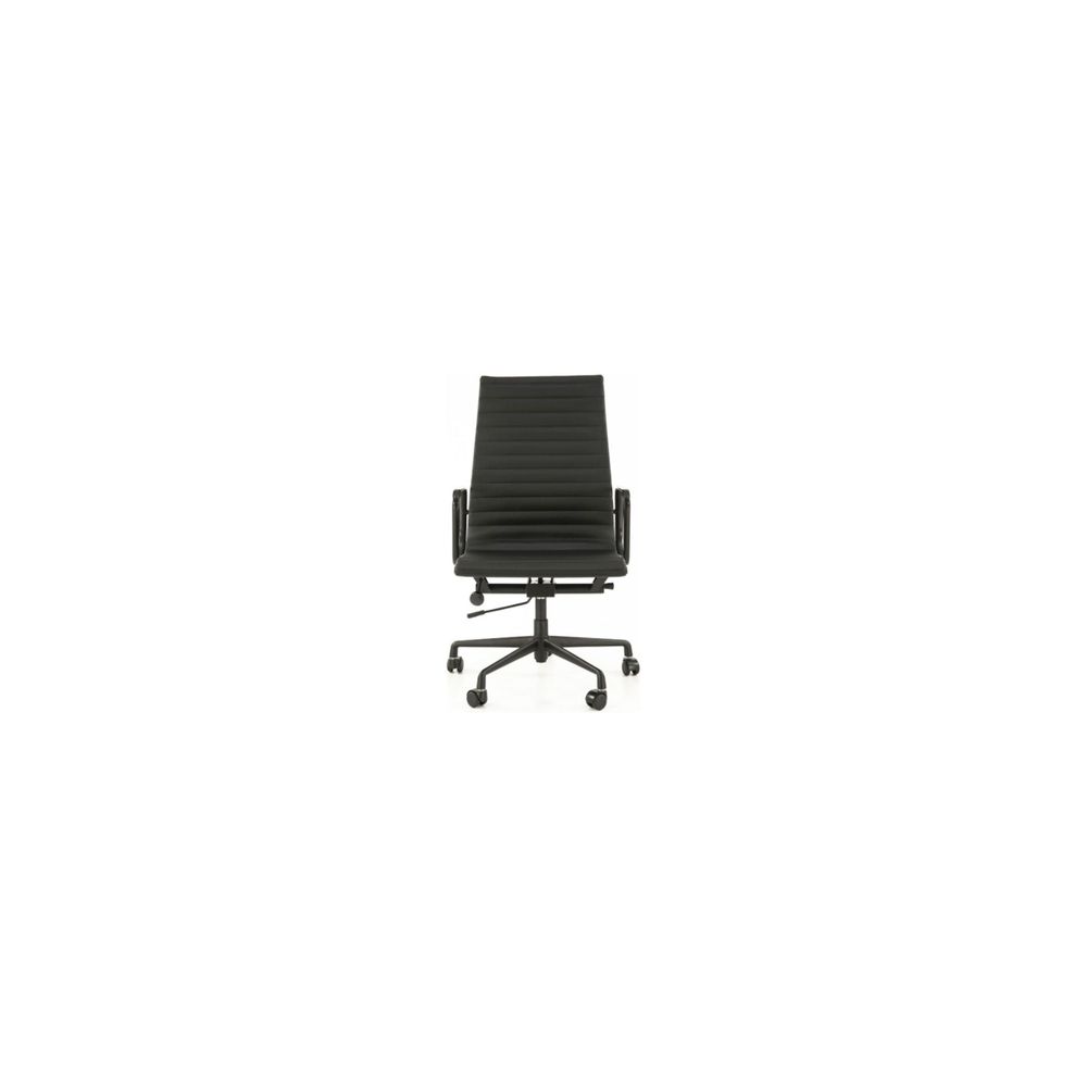 Falcon Tall Office Chair Black Leather Powder Coated Black Frame With ...