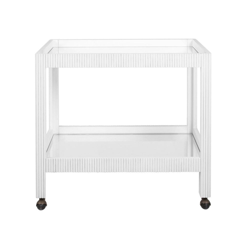Otis - Fluted Bar Cart In White Washed Oak – France & Son