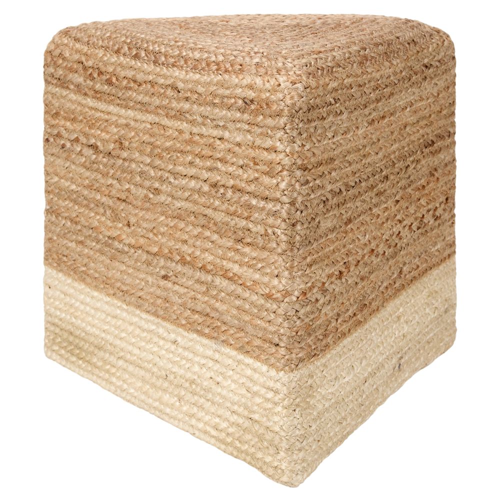 Keviaru Handmade Solid Tan/Beige Triangle Pouf (18"X18"X16") – France & Son
