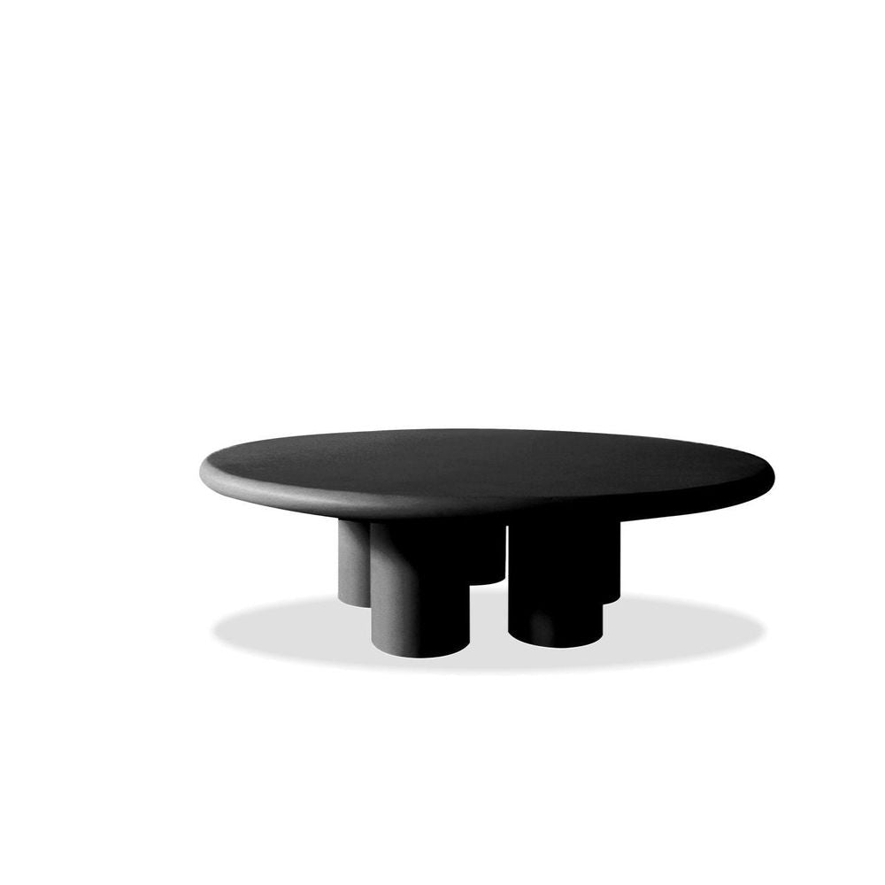 Elephant Round Coffee Table Dusk Black Microskin Indoor-Outdoor ...