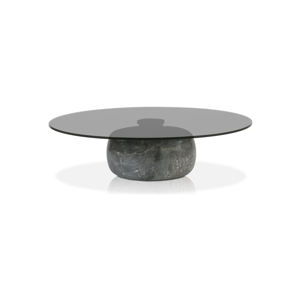 Skip Coffee Table Smoke Glass Grey Marble – France & Son
