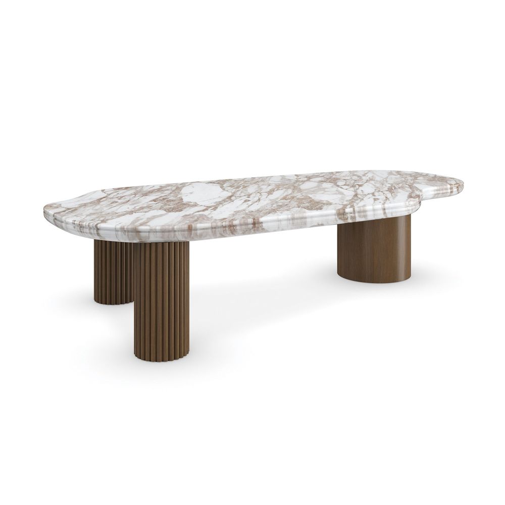 Mauritius Cocktail Table - Brown, White – France & Son