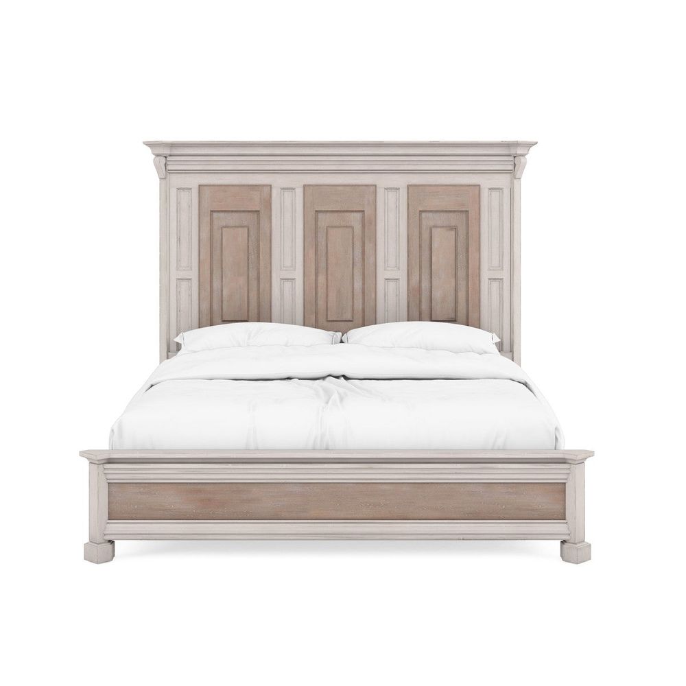 Alcove King Panel Bed - Brown, White – France & Son