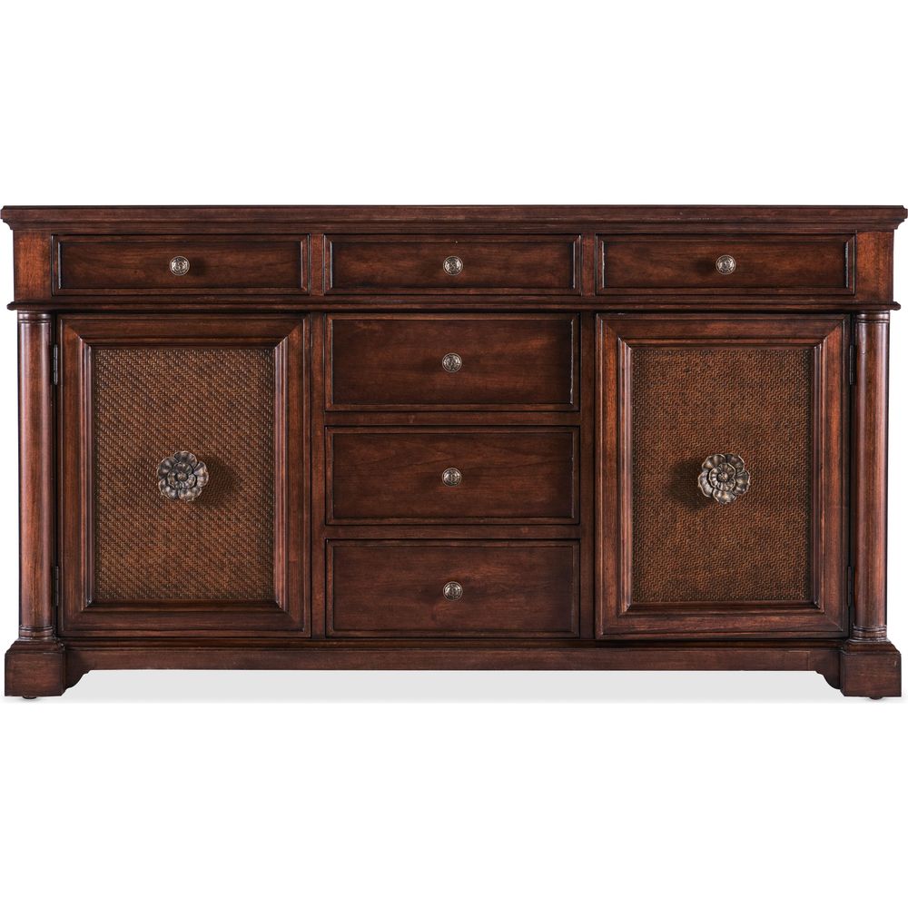 Theodore Two Door-Six Drawer Buffet - Dark Wood – France & Son