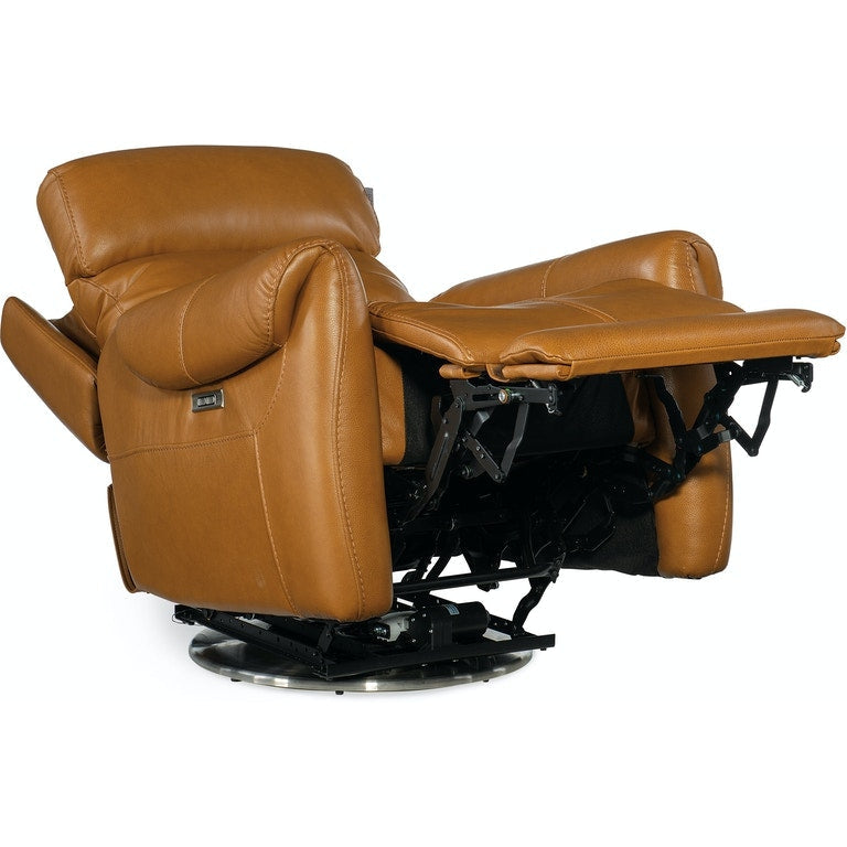 Shop The Regal Swivel Power Recliner With Power Headrest - Yellow ...