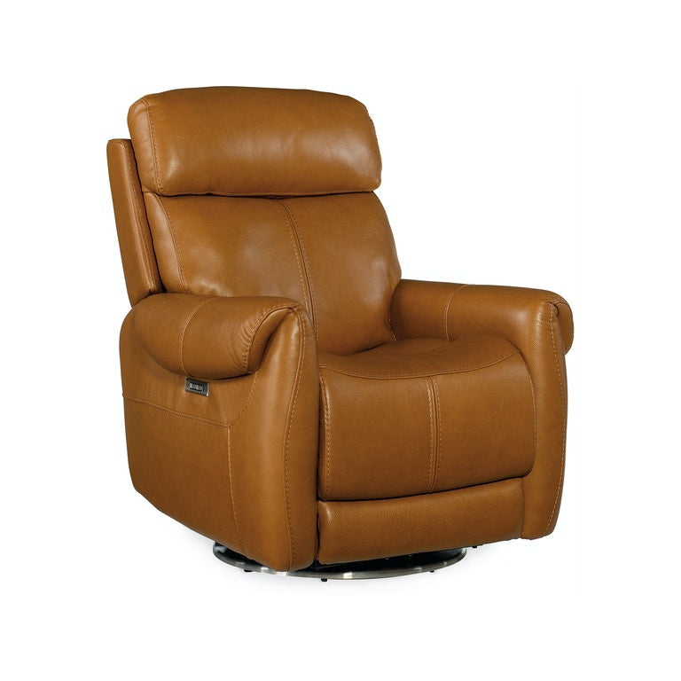 Shop The Regal Swivel Power Recliner With Power Headrest - Yellow ...