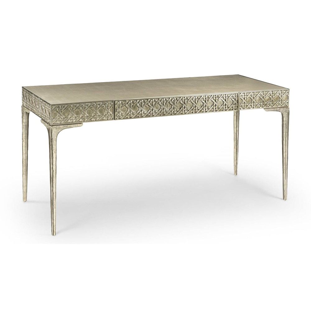 Cnoidal Cane Carved Metal Desk by Jonathan Charles Desks JCHARLES-001-4 ...