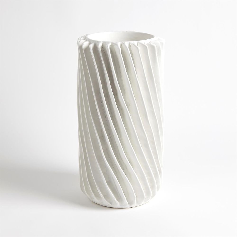 Radiator Swirl Vase - Matte White – France & Son