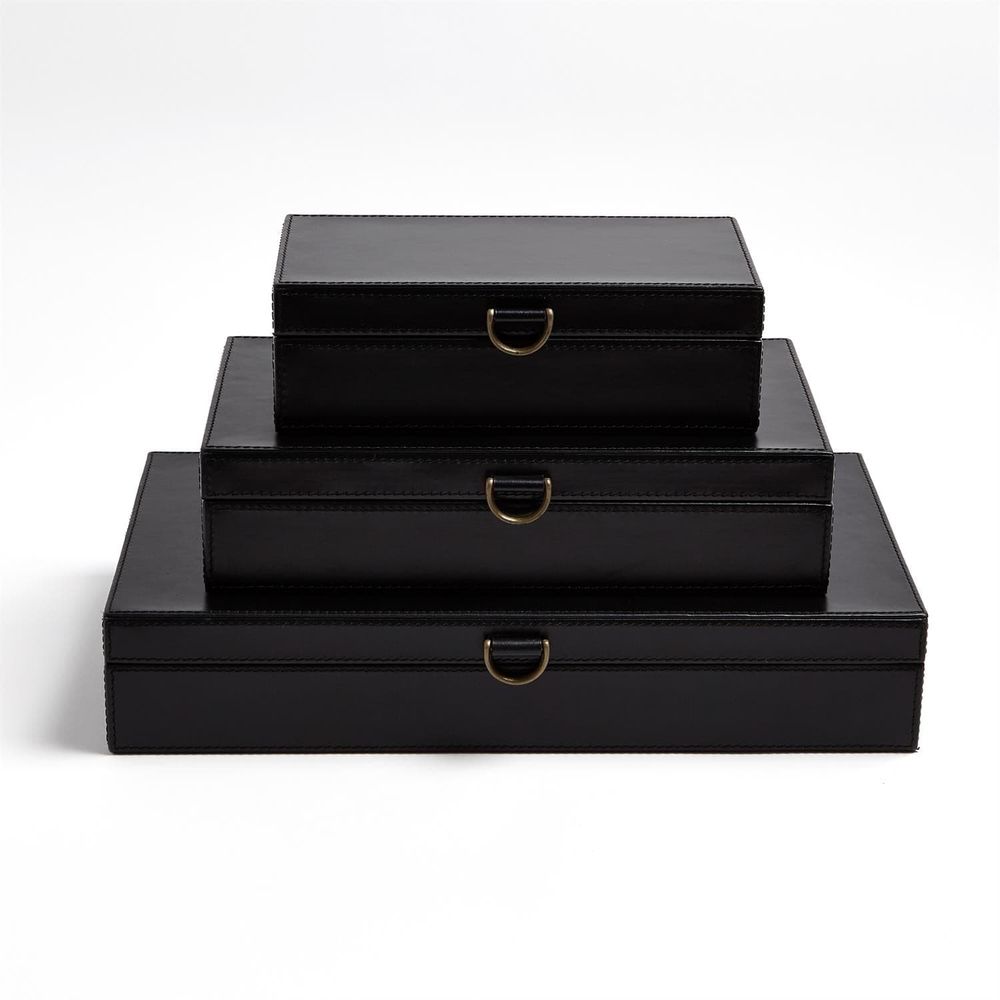 Marbled Leather D Ring Box - Large – France & Son