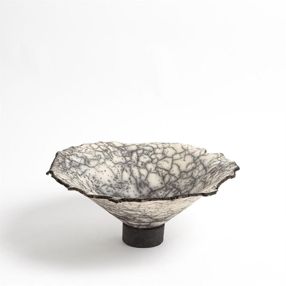 Crackled Footed Black Raku - Bowl – France & Son