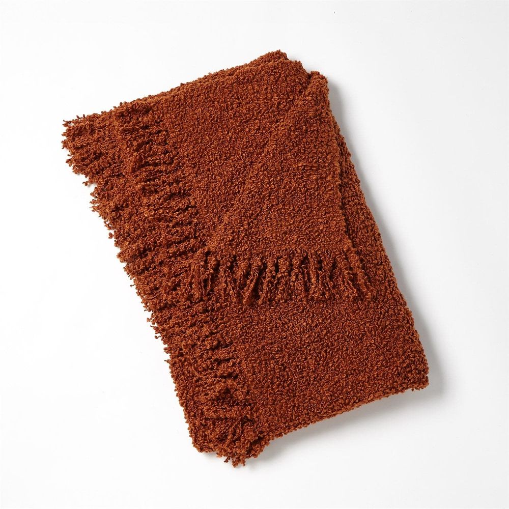 Textured Boucle Throw - Rust – France & Son