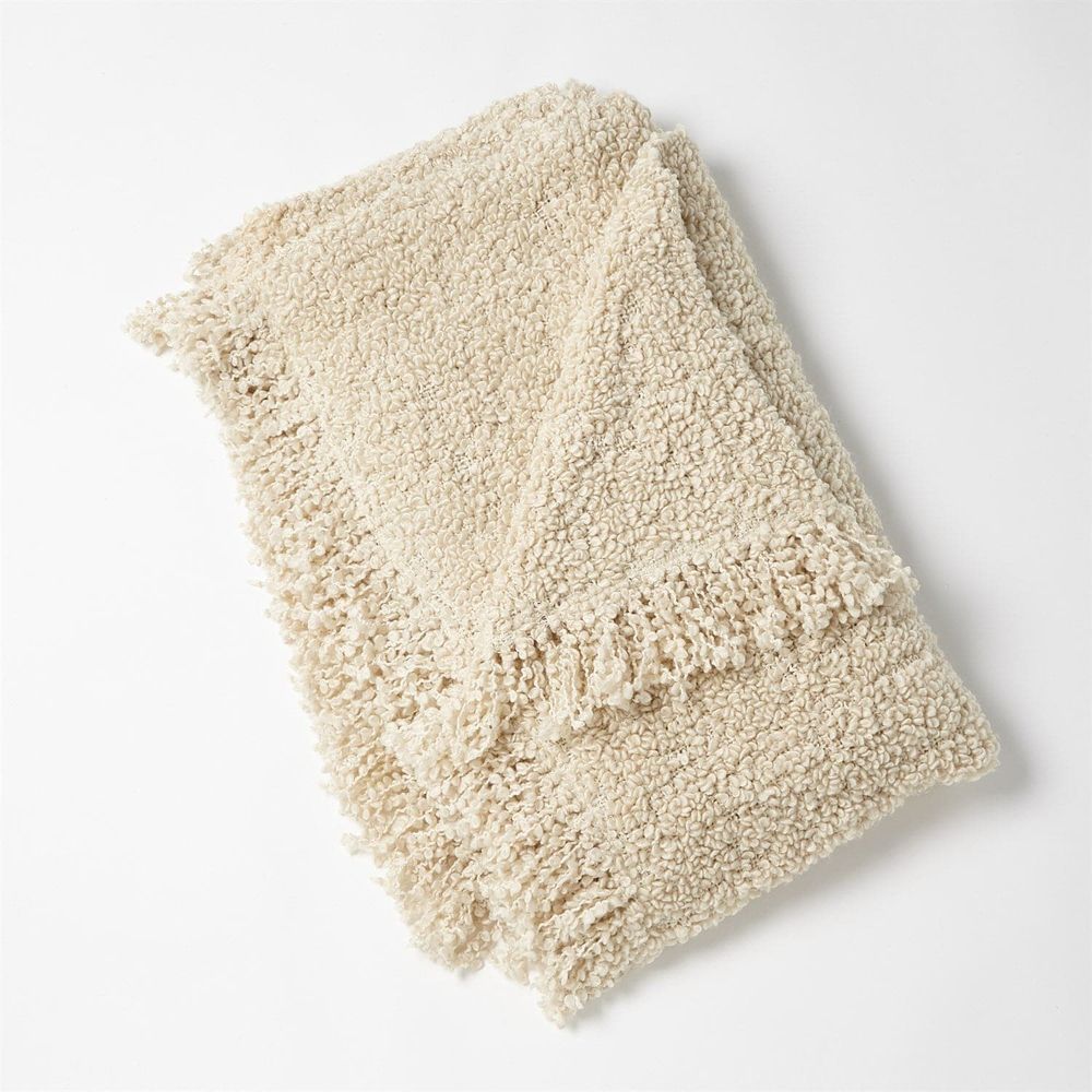 Textured Boucle Throw - Natural – France & Son